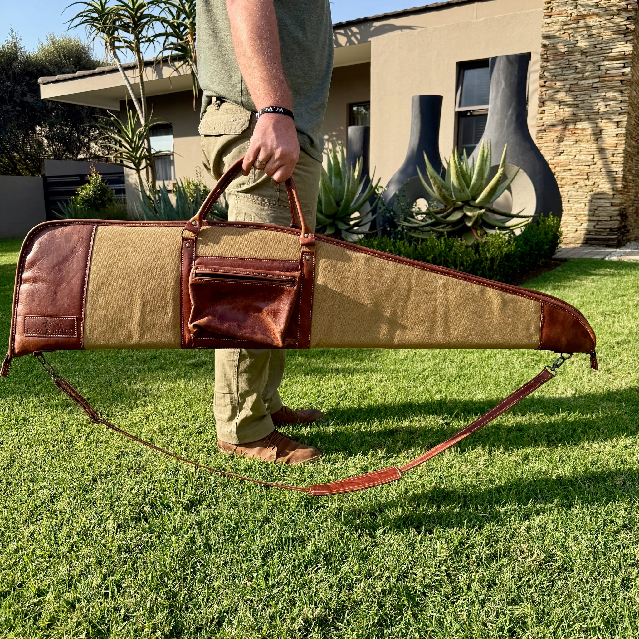 Hunting Rifle Bag Canvas and leather