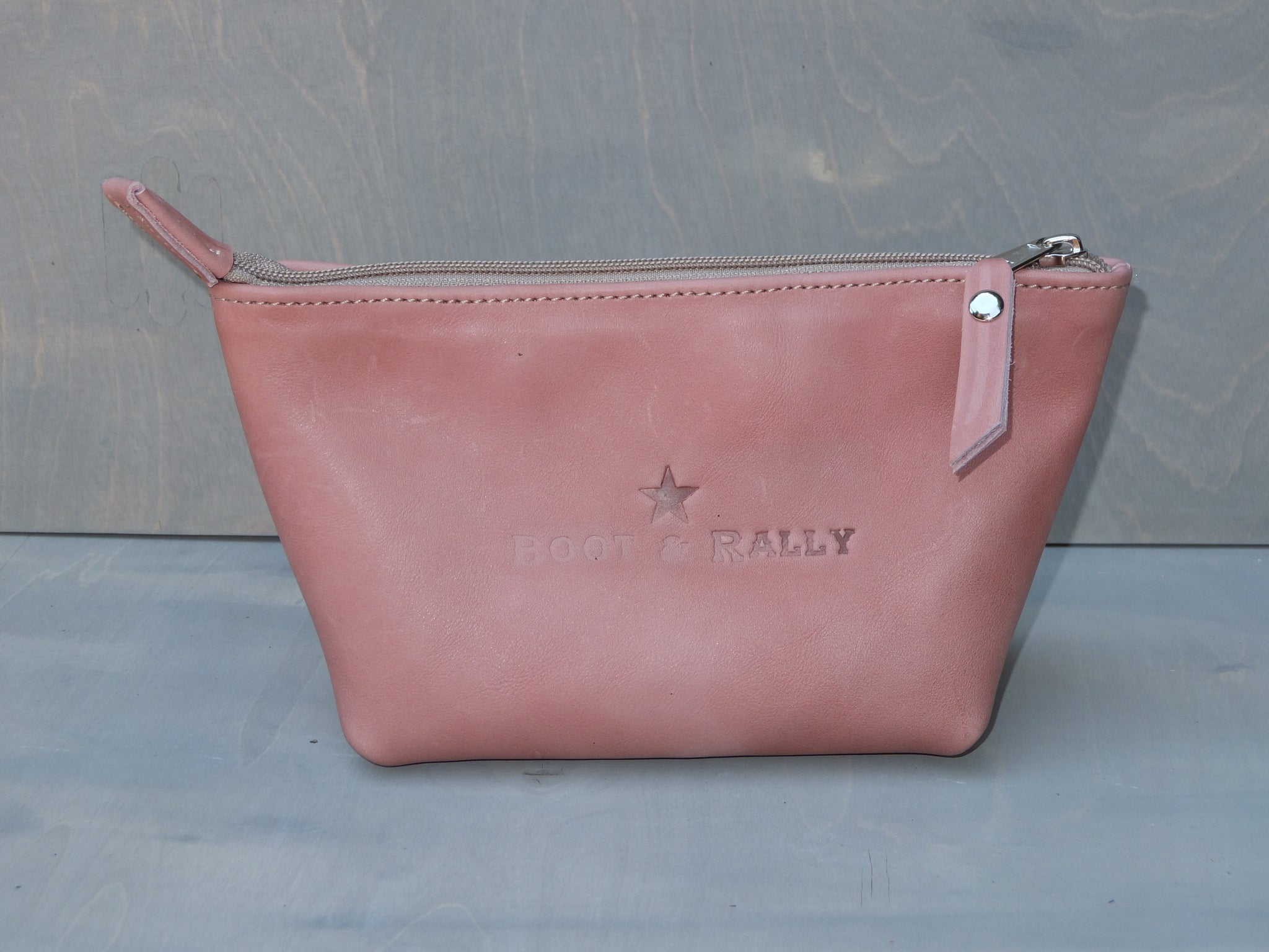 Utility Pouch - With Base / Full Leather (Dusty Pink)